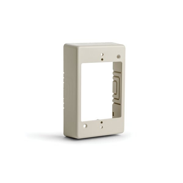 Single Gang Junction Box, 1-1/4" Deep, PVC, Ivory, 1/bg