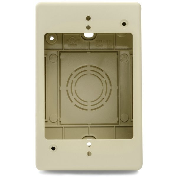 Single Gang Junction Box, 2" Deep, PVC, Ivory, 1/bg