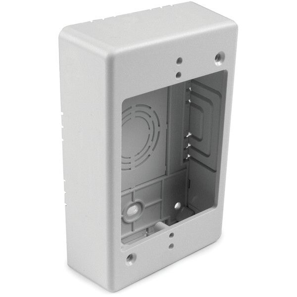 Single Gang Junction Box, 1-1/4" Deep, PVC, White, 1/bg