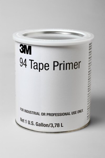 3M Tape Primer 94, Light Yellow, 1 Gallon Drum (Can), 4 Bottles/Case