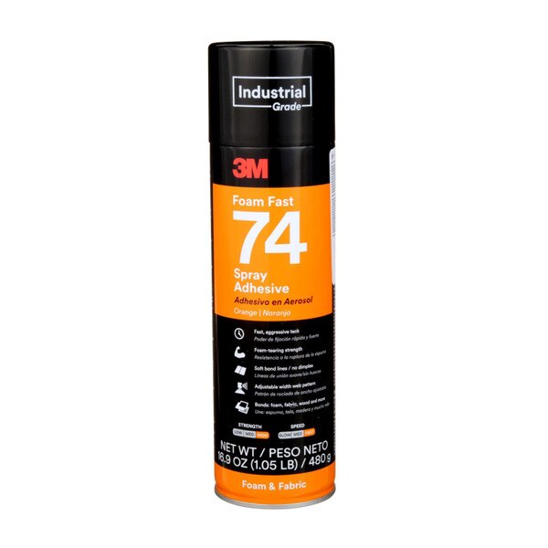 3M Foam Fast Spray Adhesive 74, Orange, 24 fl oz Can (Net Wt 16.9 oz ...