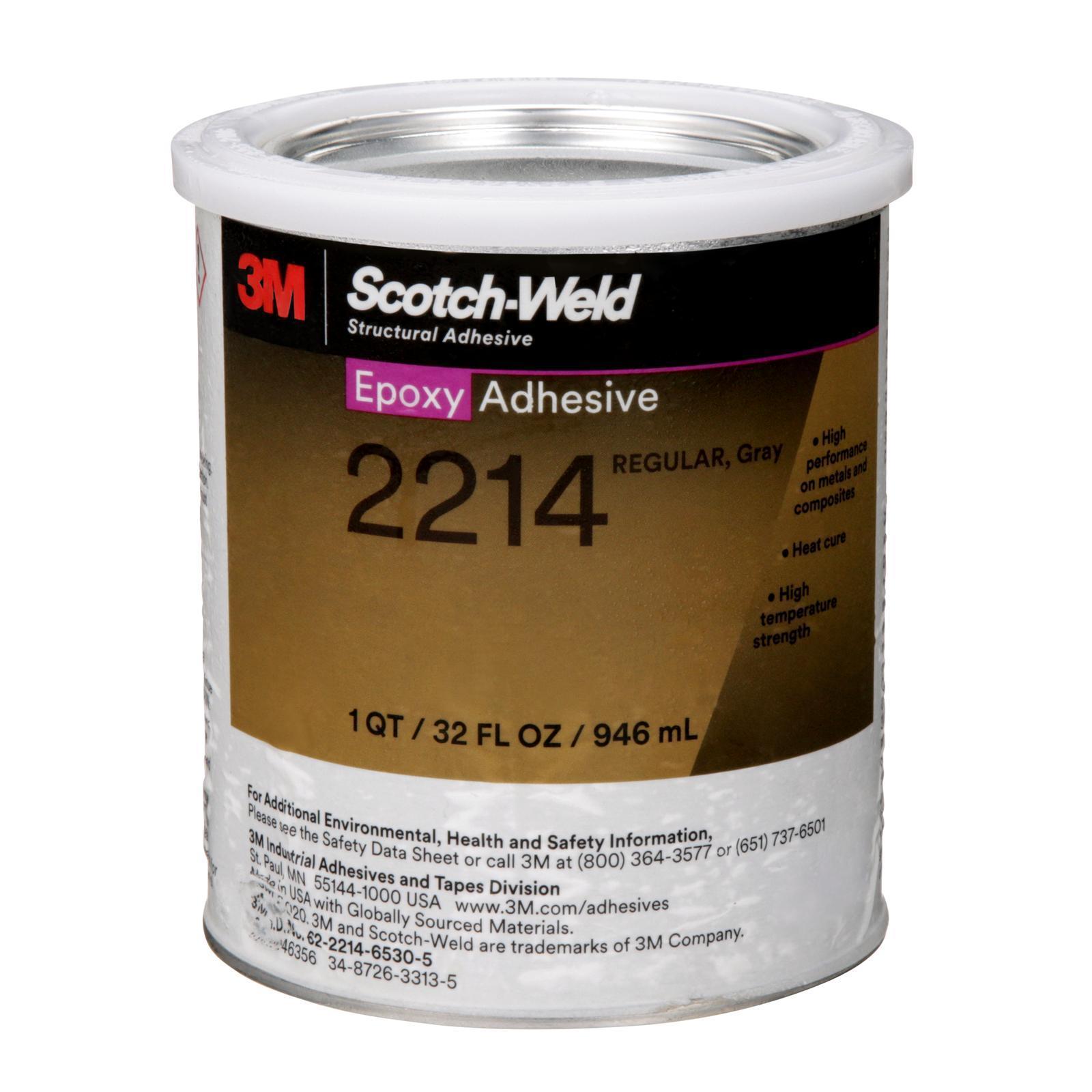 3M Scotch-Weld Epoxy Adhesive 2214, Regular, Gray, 1 Quart, 2 Can/Case