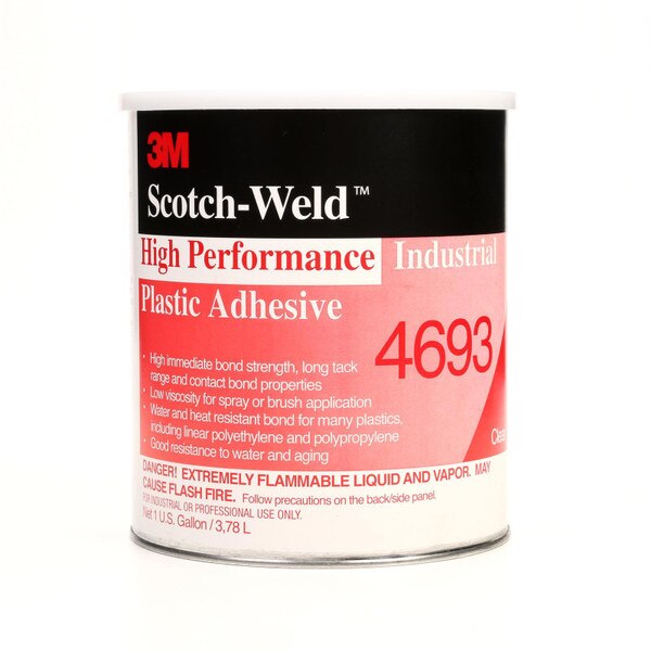 3M High Performance Industrial Plastic Adhesive 4693, Light Amber, 1 ...