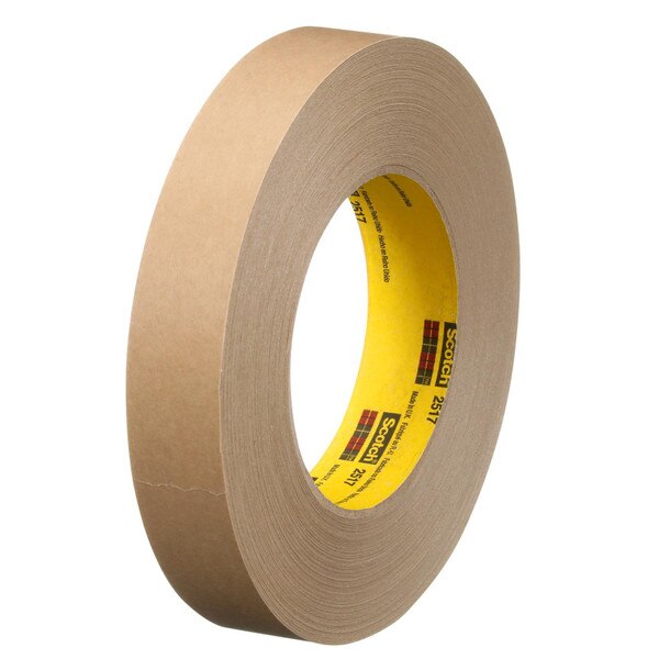 3M Flatback Tape 2517, Medium Brown, 6.5 mil, 24 mm x 55 m, 36 Roll/Case