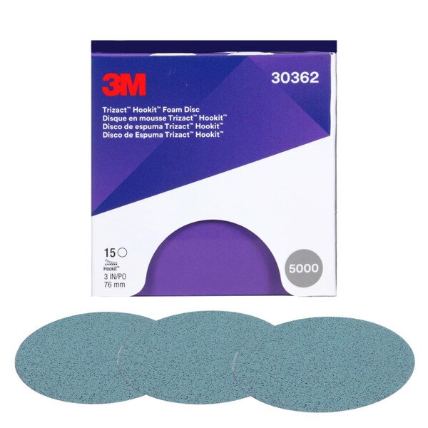 3M Trizact Hookit Foam Abrasive Disc 30362, 5000, 3 in (76 mm), 15 ...