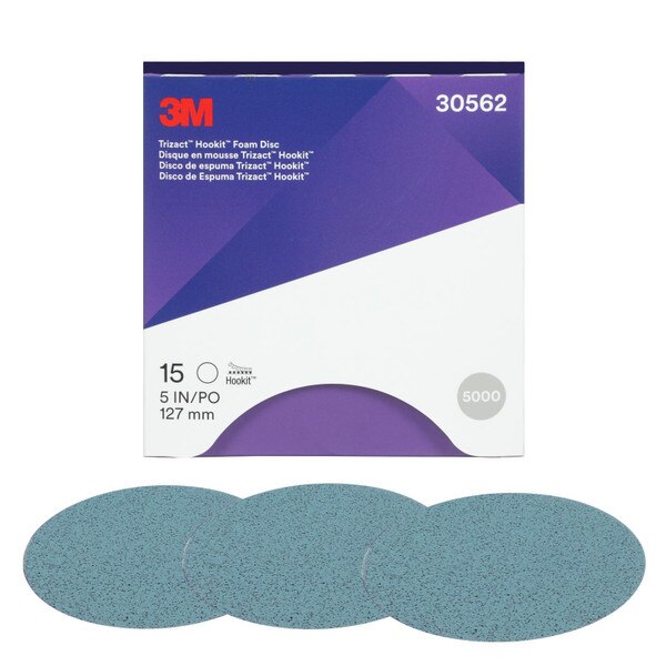 3M Trizact Hookit Foam Abrasive Disc 30562, 5000, 5 in (127 mm), 15 ...