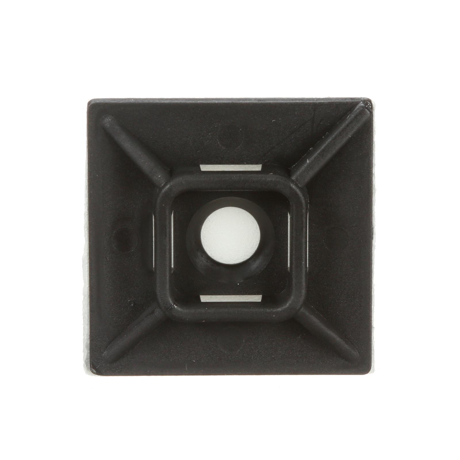3M Cable Tie Mounting Base CTB1X1BKA-C Black, 4-way Adhesive Mount, 500 ...