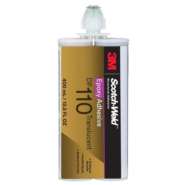 3M Scotch-Weld Epoxy Adhesive DP110, Translucent, 400 mL Duo-Pak, 6/Case