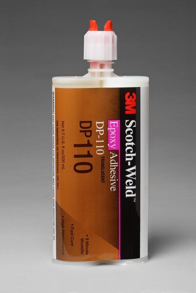 3M Scotch-Weld Epoxy Adhesive DP110, Translucent, 200 mL Duo-Pak, 12/Case