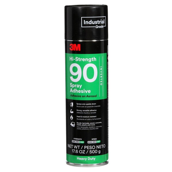 3M Hi-Strength Spray Adhesive 90, Inverted, Clear, 24 fl oz Can (Net Wt ...