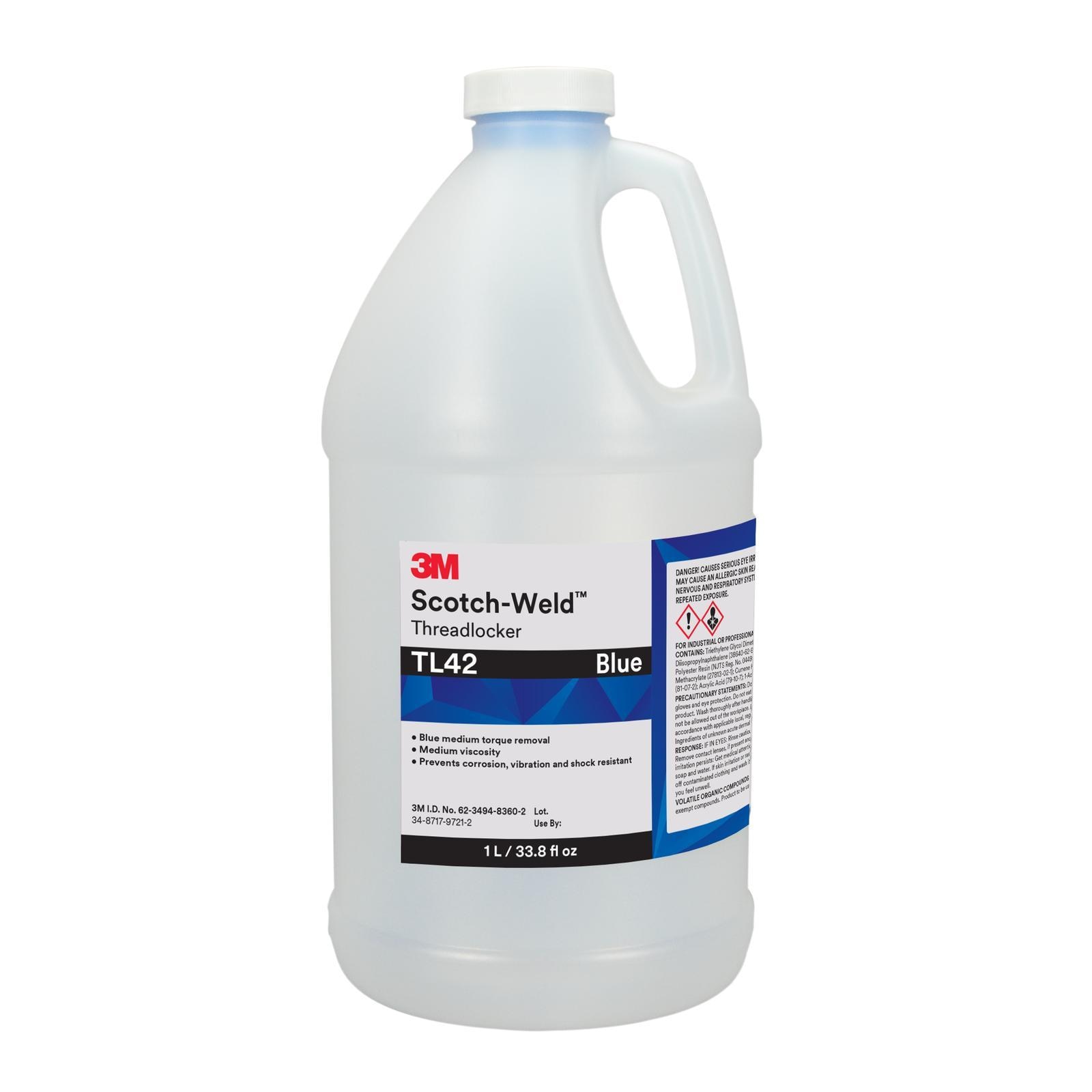 3M Scotch-Weld Threadlocker TL42, Blue, 1 L Bottle, 1/case