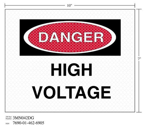3M Diamond Grade Damage Control Sign 3MN042DG, "DANG Hi VOLT", 10 in x ...