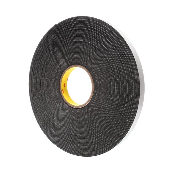 3M Double Coated Polyethylene Foam Tape 4466, Black, 2 in x 36 yd, 62 mil, 6 Roll/Case