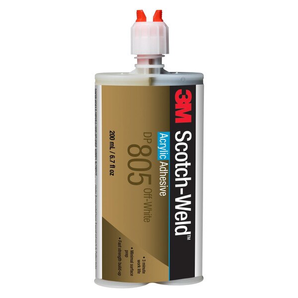 3M Scotch-Weld Acrylic Adhesive DP805, Off-White, 200 mL Duo-Pak, 12/Case