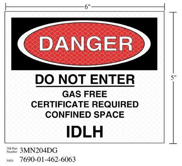 3M Diamond Grade Safety Sign 3MN204DG, "DANGER…IDHL", 6 in x 5 in, 10 ...