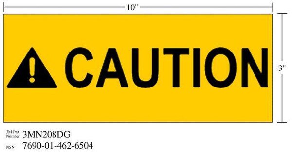 3M Diamond Grade Safety Sign 3MN208DG, "CAUTION", 10 in x 3 in, 10/Package