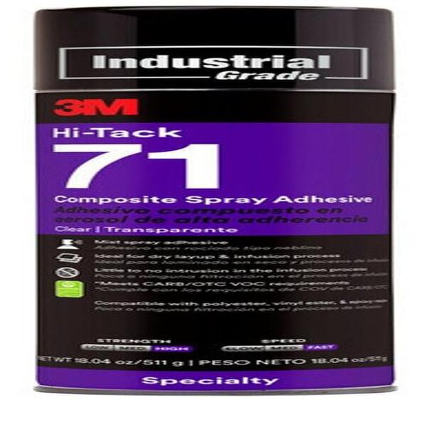 3M Hi-Tack Composite Spray Adhesive 71, Clear, 24 fl oz (Net Wt 18.04 ...