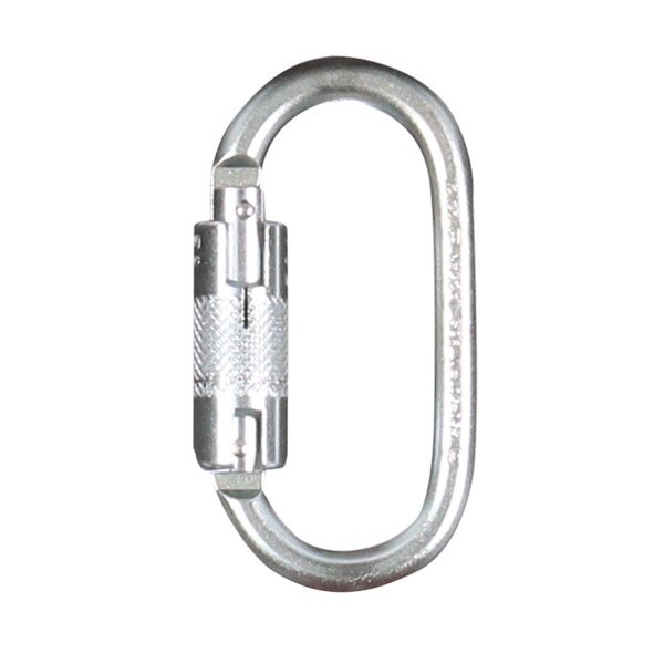 3M Self-Closing/Triple Locking Carabiner 2000192, Zinc Plated Steel, 19 ...