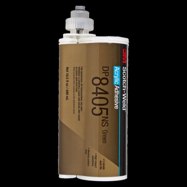3M Scotch-Weld Acrylic Adhesive DP8405NS, Green, 490 mL Duo-Pak, 6/Case