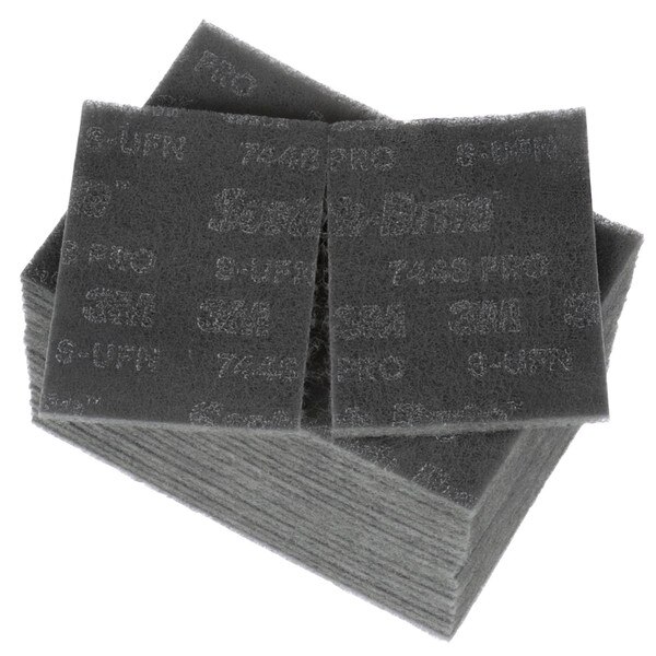 Scotch-Brite Hand Pad 7448 Pro, PO-HP, SiC Ultra Fine, Gray, 6 in x 9 ...