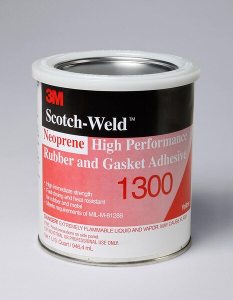 3M Neoprene High Performance Rubber and Gasket Adhesive 1300, Yellow, 1 ...