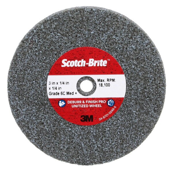 Scotch-Brite Deburr & Finish Pro Unitized Wheel, DP-UW, 6C Medium+, 3 ...