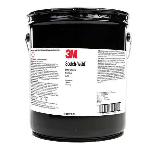 3M Scotch-Weld Epoxy Adhesive 100, Clear, Part B, 5 Gallon (Pail), Drum