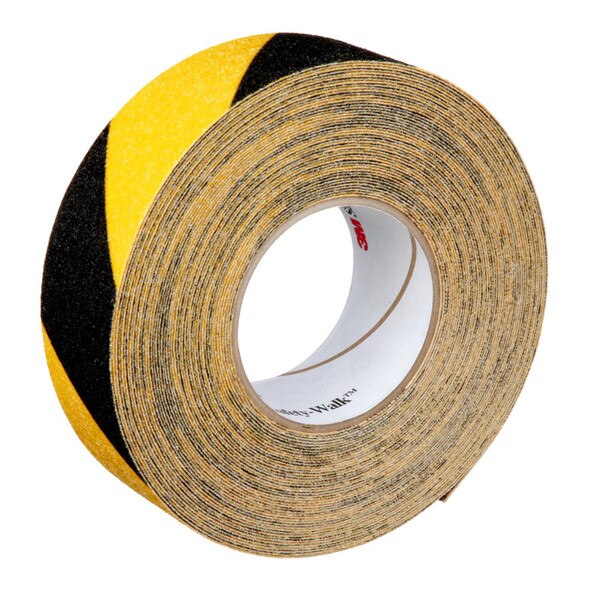 3M Safety-Walk Slip-Resistant General Purpose Tapes & Treads 613, Black/Yellow Stripe, 2 in x 60 ft