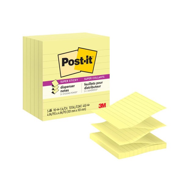 *Obsolete* Post-it® Super Sticky Dispenser Pop-up Notes R440-YWSS, 4 in ...