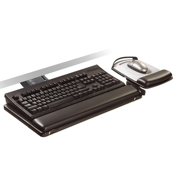 3M Sit/Stand Easy Adjust Keyboard Tray with Adjustable Keyboard and ...