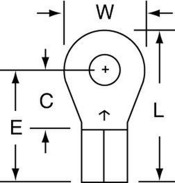 3M Non-Insulated Butted Seam Ring Tongue Terminal 13-6S, Max. Temp. 347 ...