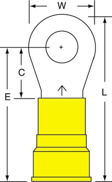 3M Nylon Insulated Brazed Seam Ring Tongue Terminal, 16-56-WN