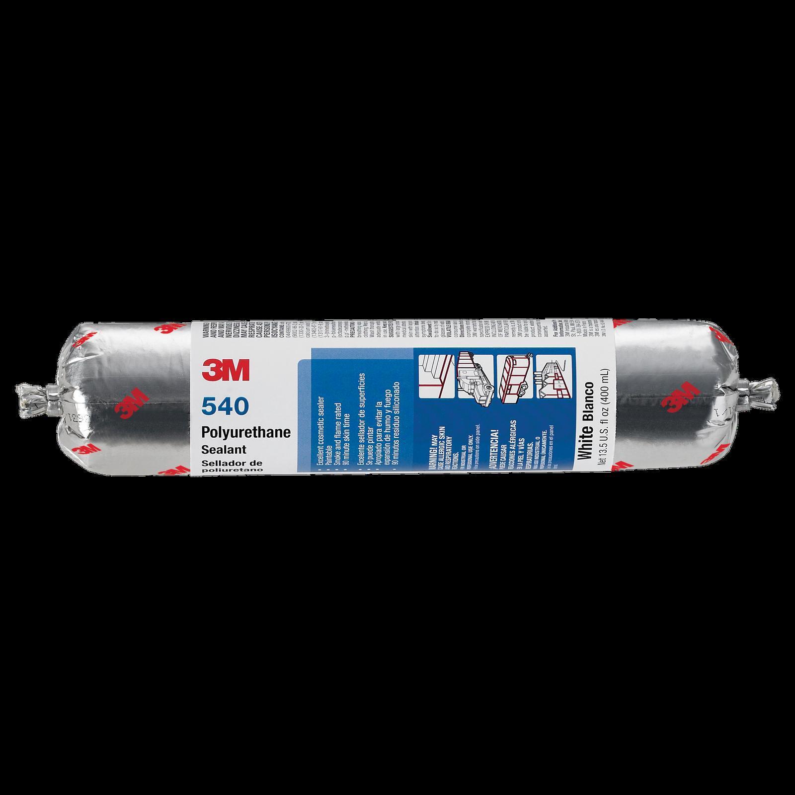 3M Polyurethane Sealant 540, White, 400 mL Sausage Pack, 12/Case